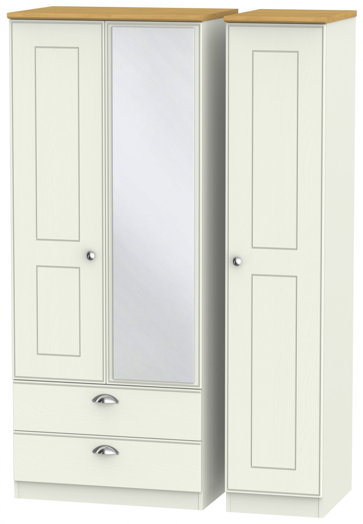 Carina Triple 2 Drawer Mirror Robe - London Lounge