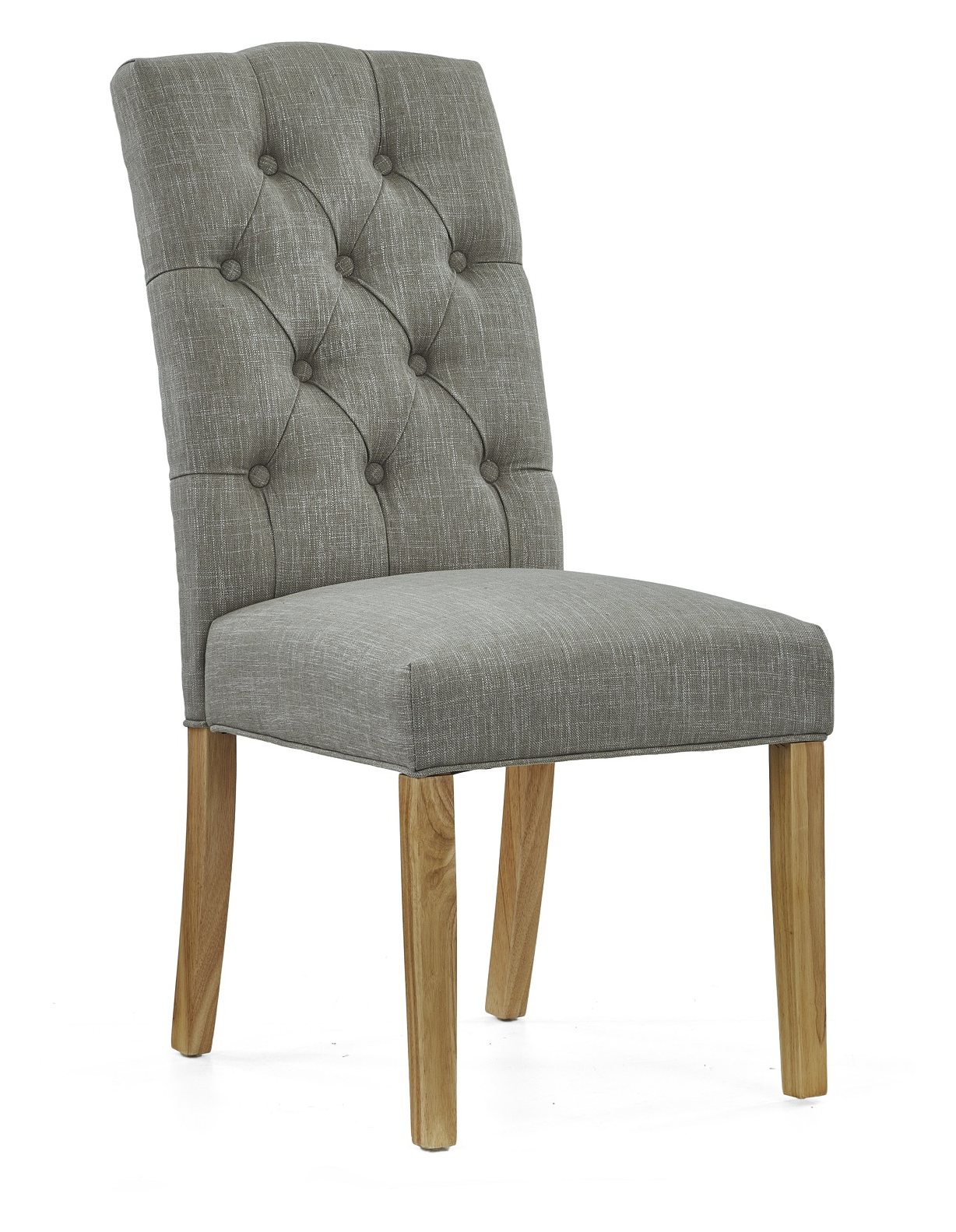 Harcourt Button Back Upholstered Dining Chair In Grey - London Lounge