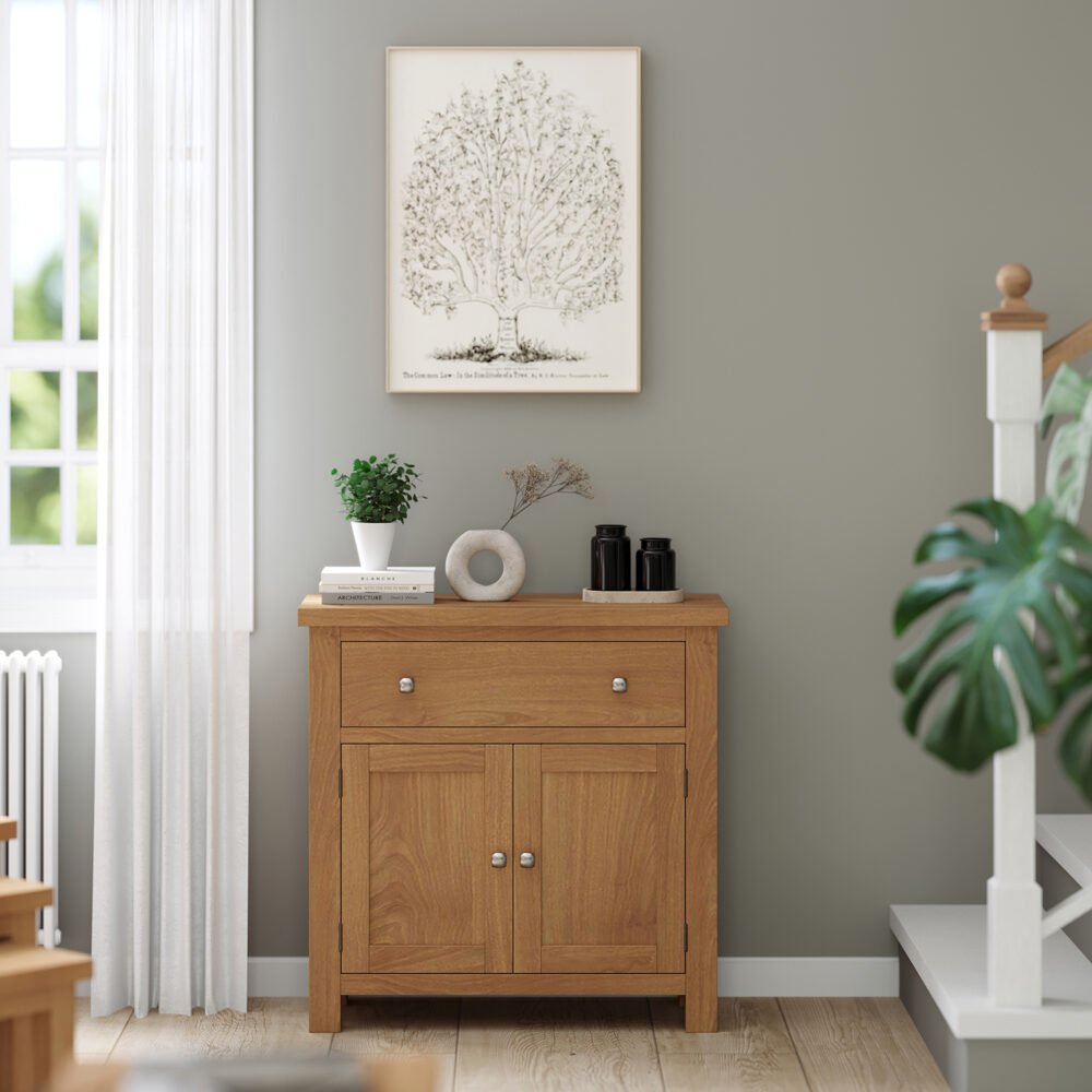 Budleigh Light Oak Compact Sideboard - London Lounge