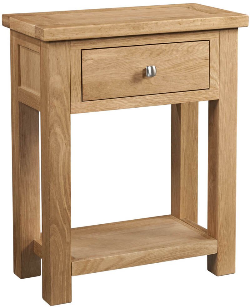 Budleigh Light Oak Small Console Table - London Lounge